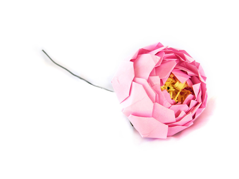 Paper Peony – Premium Origami Peony – – Graceincrease Custom Origami Art